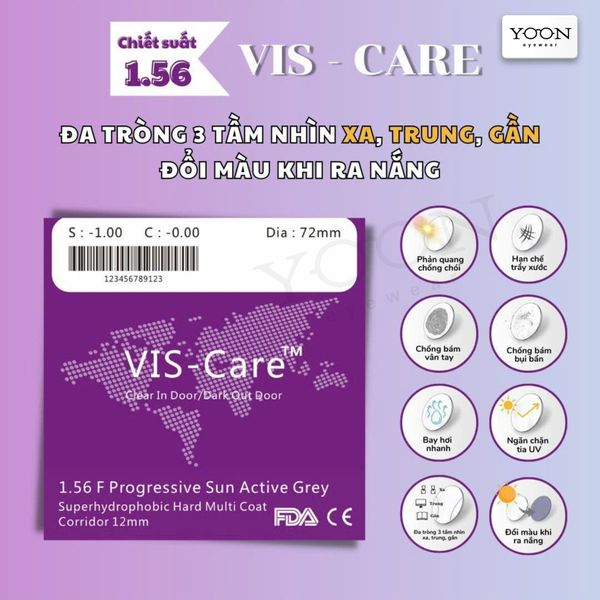 Đa Tròng Đổi Màu Vis-Care Pro Sun Active 1.56 – Nhìn Rõ Mọi Khoảng ...