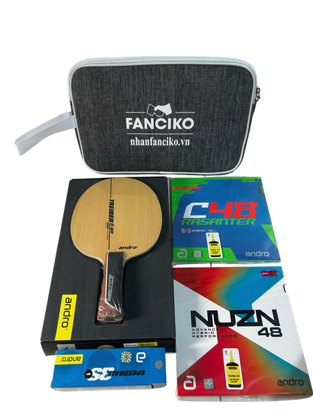 Combo cốt vợt Andro Treiber Z kết hợp mặt vợt Andro Nuzn 48 và Andro C ...