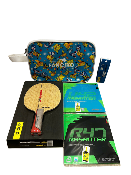 Combo cốt vợt Andro Treiber K kết hợp mặt vợt Andro Rasanter R47 và An ...