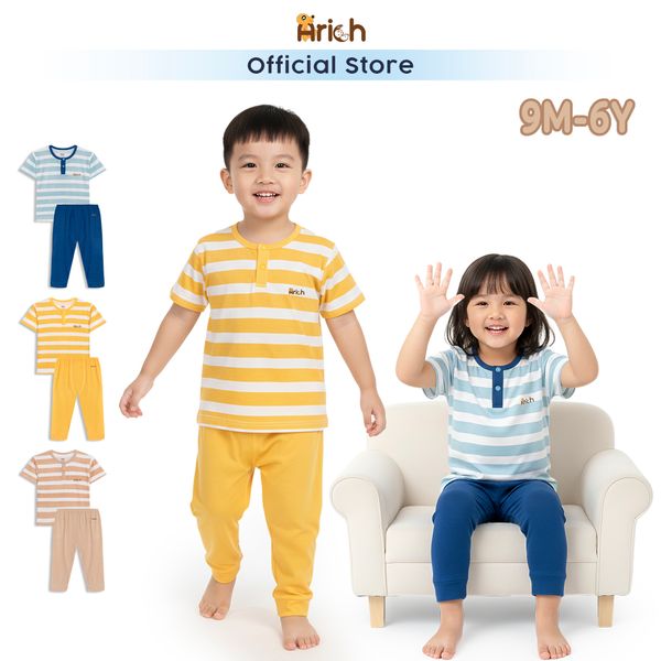 Bộ áo cộc quần dài Cổ Trụ Arich