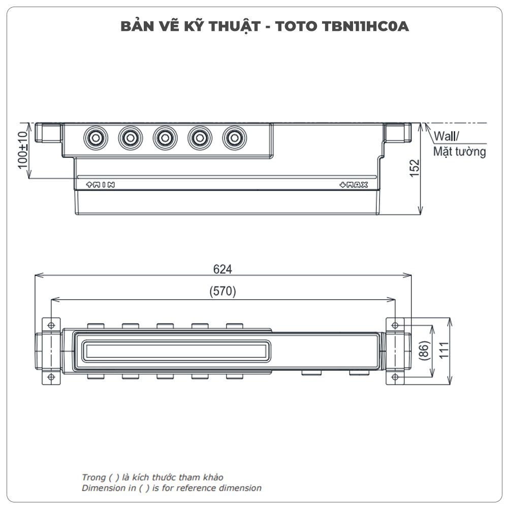 Van âm tường 5 đường nước TOTO TBN11HC0A