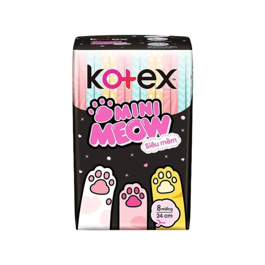 Combo 10 Gói Băng Vệ Sinh Kotex Mini Meow Siêu Mềm Siêu Mỏng Cánh 24cm