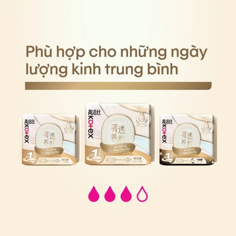 Combo 6 Gói Băng Vệ Sinh Kotex Nhập Khẩu Cicada Siêu Mỏng Cánh 24cm