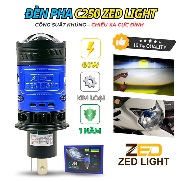 Đèn LED Pha Bi Cầu Mini C250 ZED LIGHT - 60W Siêu Sáng,Cos Rộng, Pha M ...