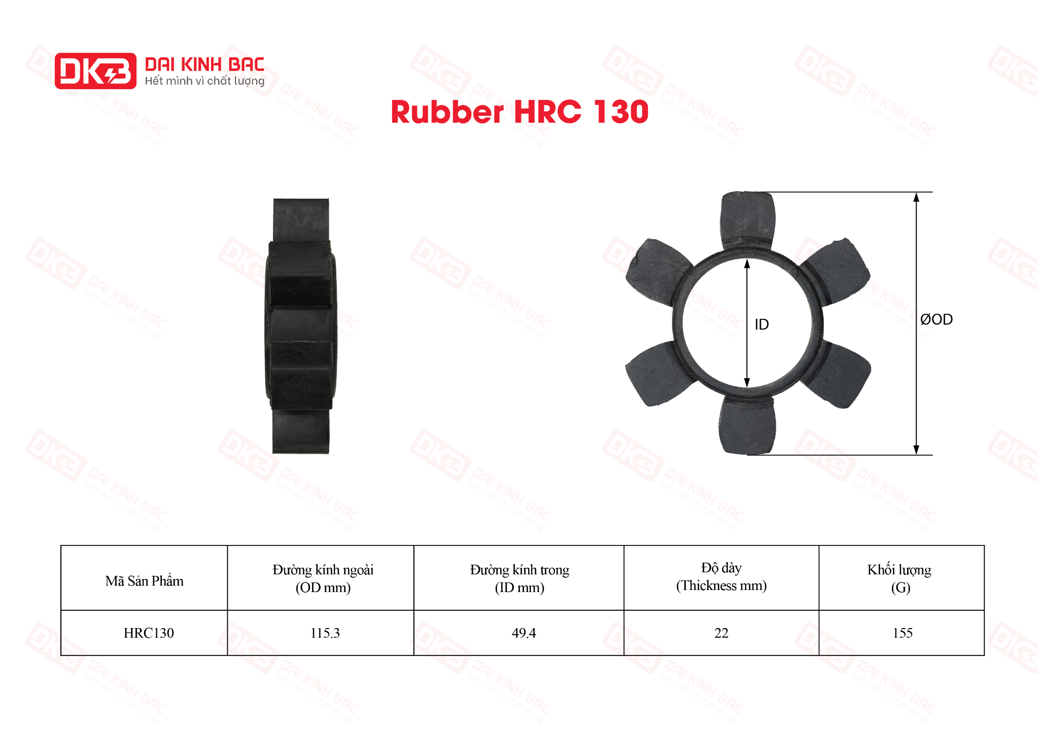 Đệm Cao Su Giảm Chấn Khớp Nối HRC 130