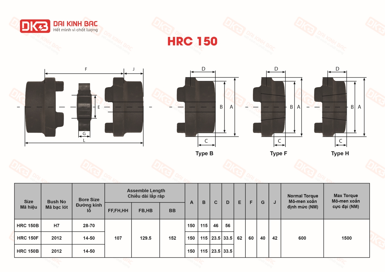 Khớp nối trục HRC 150B