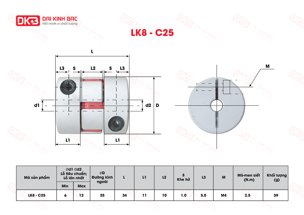 Khớp nối trục LK8-C20
