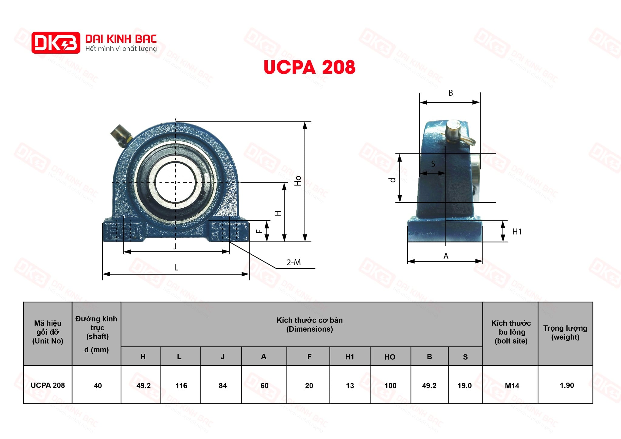 Gối Đỡ Vòng Bi UCPA 208