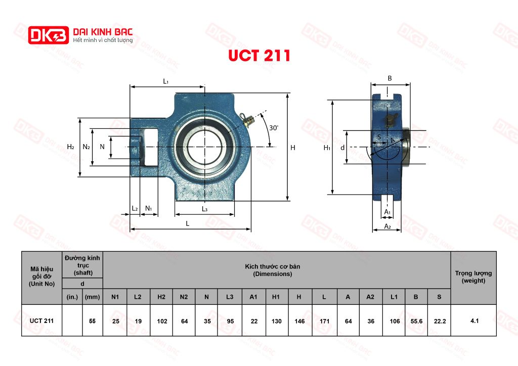 Gối Đỡ Vòng Bi UCT 211
