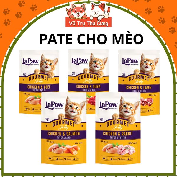 Combo 10 Gói Pate Cho Mèo Từ Thịt Gà Lapaw Gói 70g – Vũ Trụ Thú Cưng