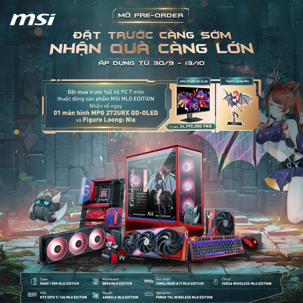 PC MSI MLG EDITION | Full Bộ RTX 5070 Ti | Pre-order Nhận Quà Khủng