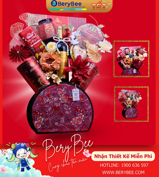 GIỎ QUÀ TẾT ĐẾ GẤM ĐỎ 2026 – BeryBee