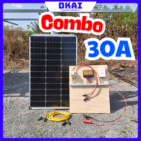 [Combo 100W 30A] Tấm pin năng lượng mặt trời 100w 18v, bảng điều khiển ...