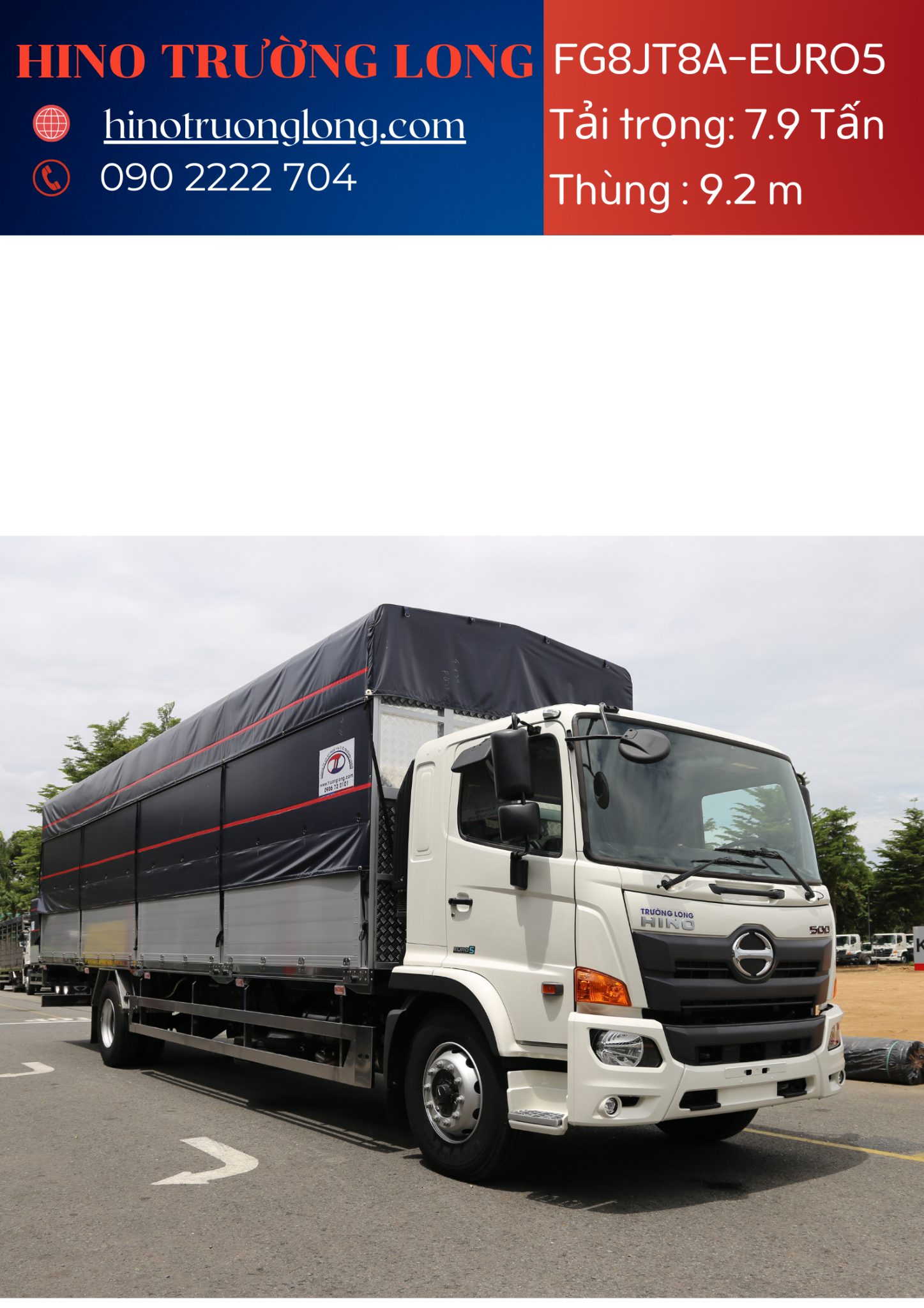 Xe Tải Hino 8 Tấn FG8JT8A E5 Thùng Mui bạt 9.1m EURO5 – Hino Trường ...