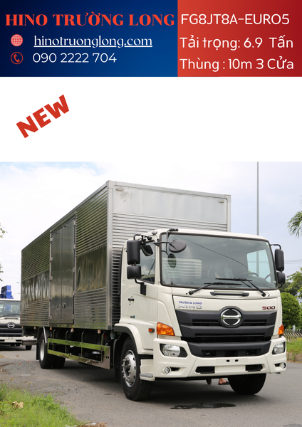 Xe Tải Hino 8 Tấn FG8JT8A-PGX E5 Thùng Kín 10m – Hino Trường long Vĩnh Long