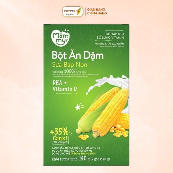 Bột Ăn Dặm Mămmy Vị Sữa Bắp Non 140g Cho Trẻ Từ 6 Tháng Tuổi - Mẹ Và Bé Carrot