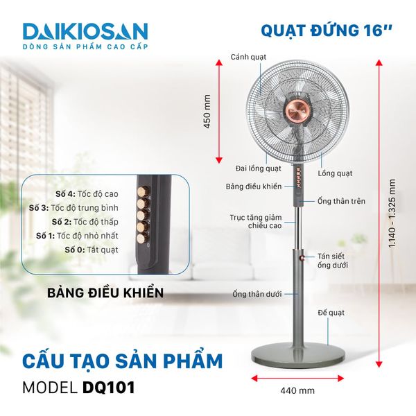 Quạt treo tường lifestyle Daikiosan DQ101 – Điện Máy Thành Công