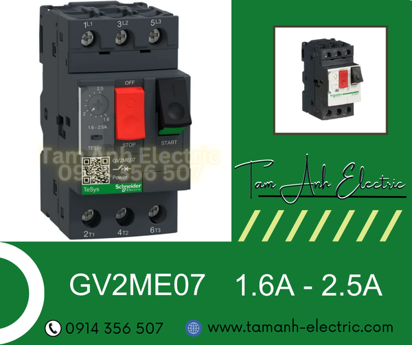 Cầu dao bảo vệ động cơ Schneider GV2ME07 | TeSys GV2 chính hãng – Công ...
