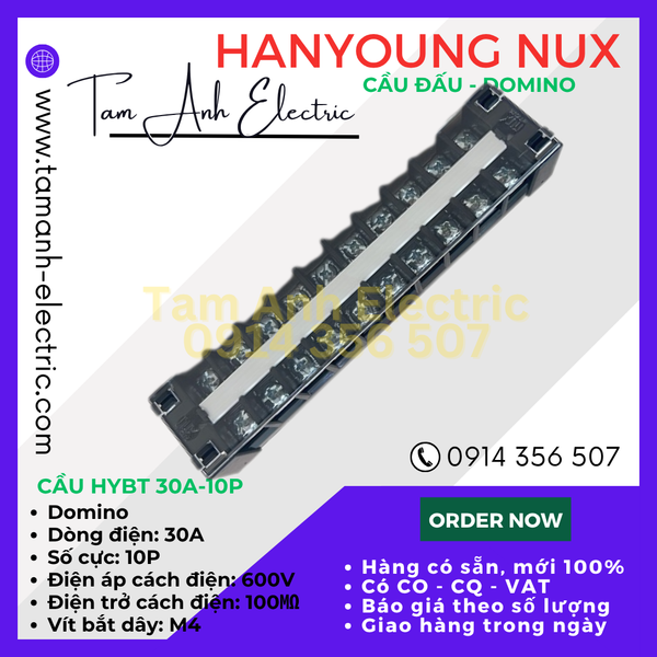 Cầu đấu Domino HYT-3010 HanYoung Hàn Quốc - Cầu Domino HYT 30A 10P Han ...