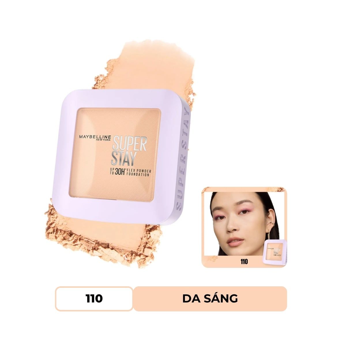 Phấn Phủ Maybelline Dạng Nén Super Stay Up To 30H Flex 9g - MÔI SON MÁ HỒNG