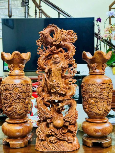 Combo Tam Long Rồng 4 Phương Quy Hội gỗ hương đá – Tún Decor