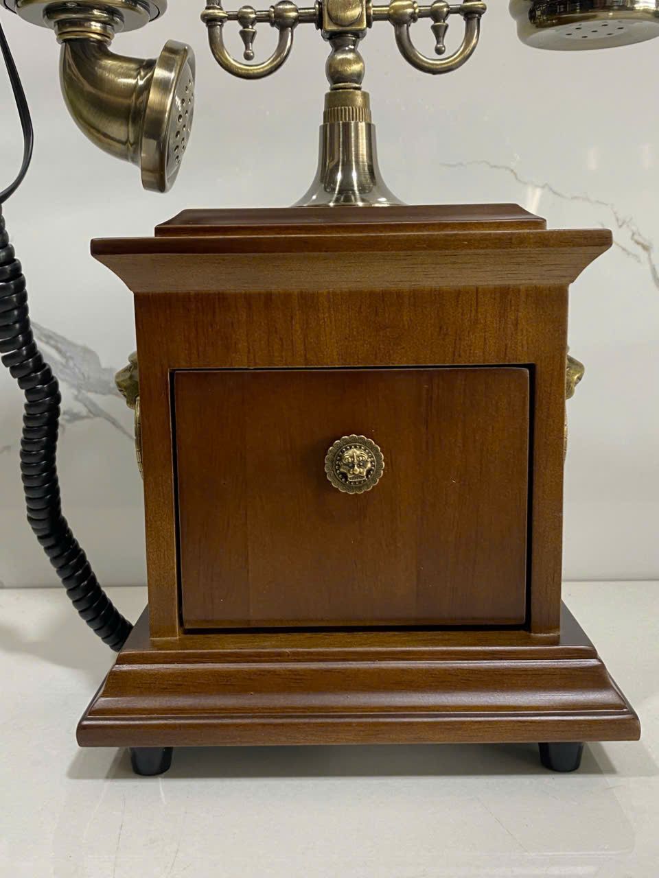 Điện thoại bàn tân cổ điển gỗ cao cấp – nghe gọi rõ, decor sang trọng ...