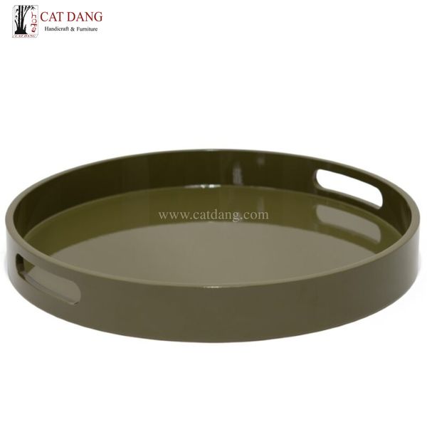 Round Lacquer Tray With Handles – CatDang