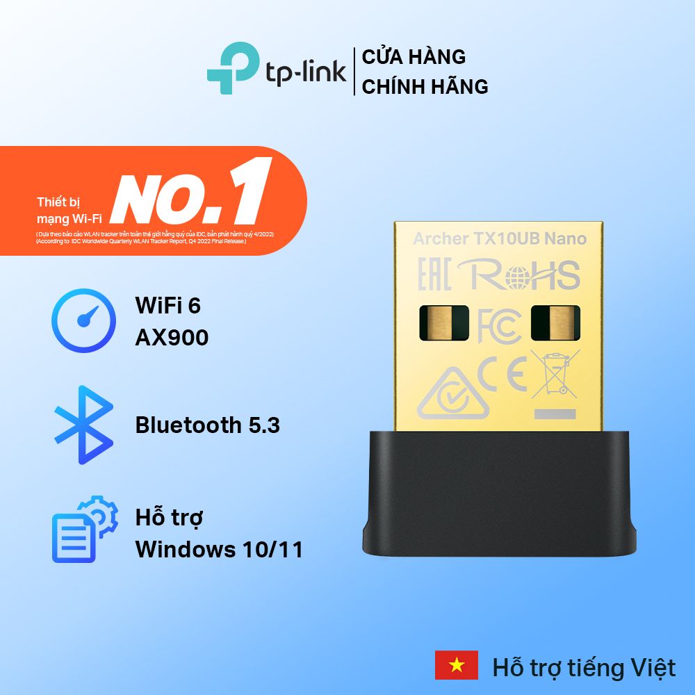[Hỏa Tốc] USB Wi-Fi & Bluetooth Archer TX10UB Nano Chuẩn Wi-Fi 6 và Bl