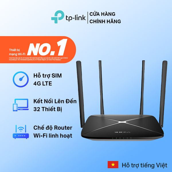 Router Wi-Fi Mercusys MB115-4G | Wi-Fi N 4G LTE 300 Mbps, 4 Ăng Ten, S