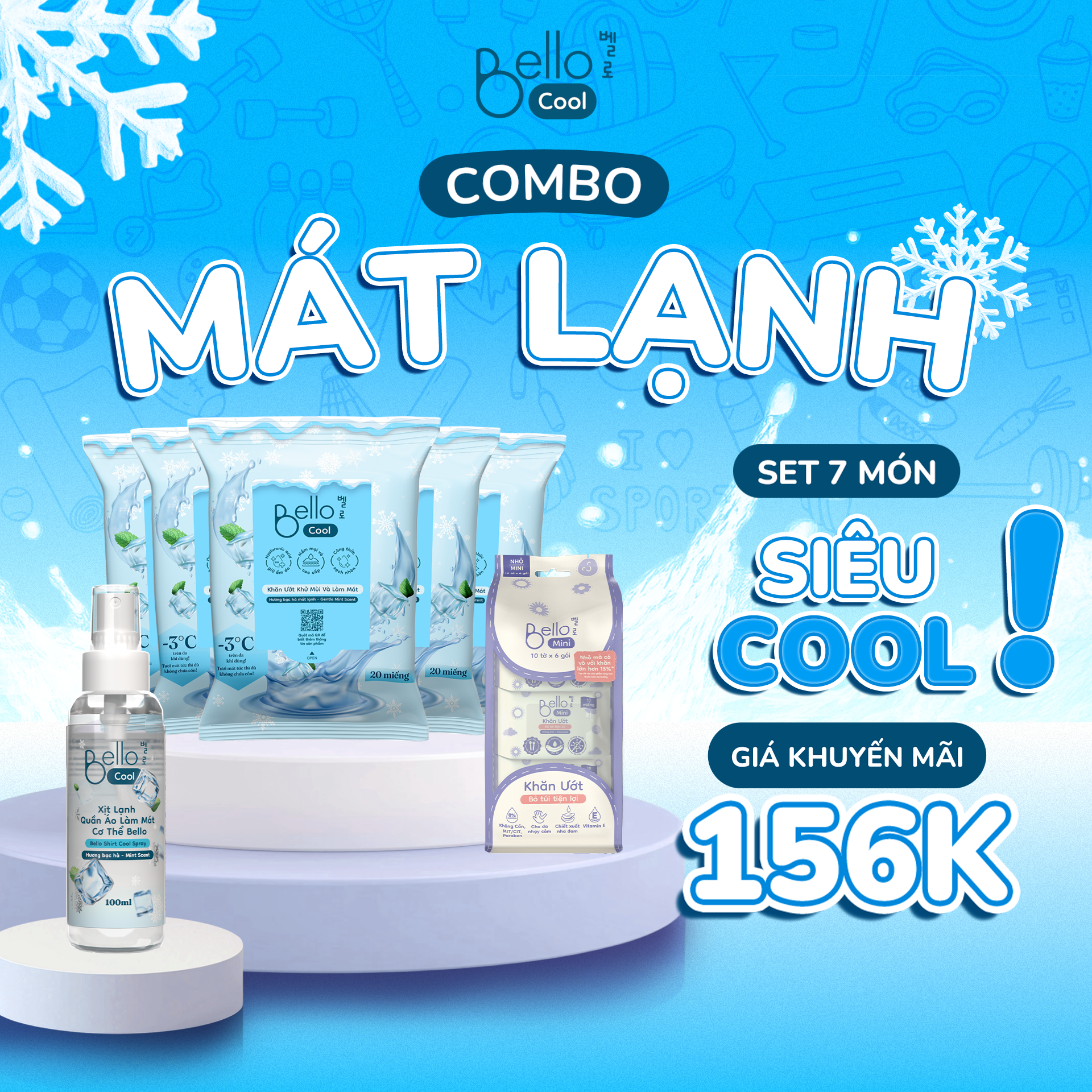 Combo Mát Lạnh Bello: Bộ sản phẩm làm mát cơ thể dành cho mùa nóng ...