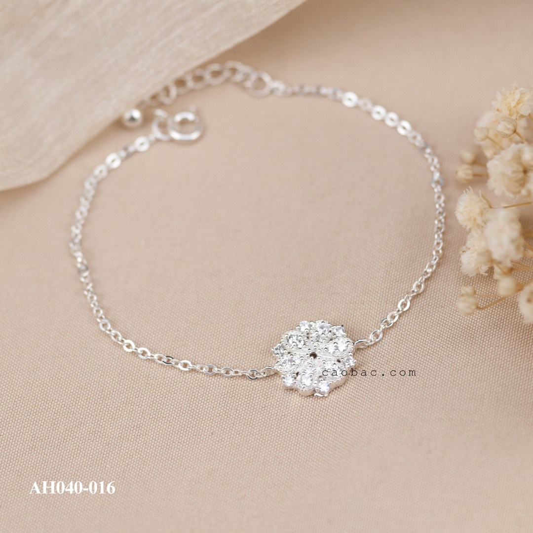 Lắc tay bạc ta cherry blossom – Cáo Bạc Silver