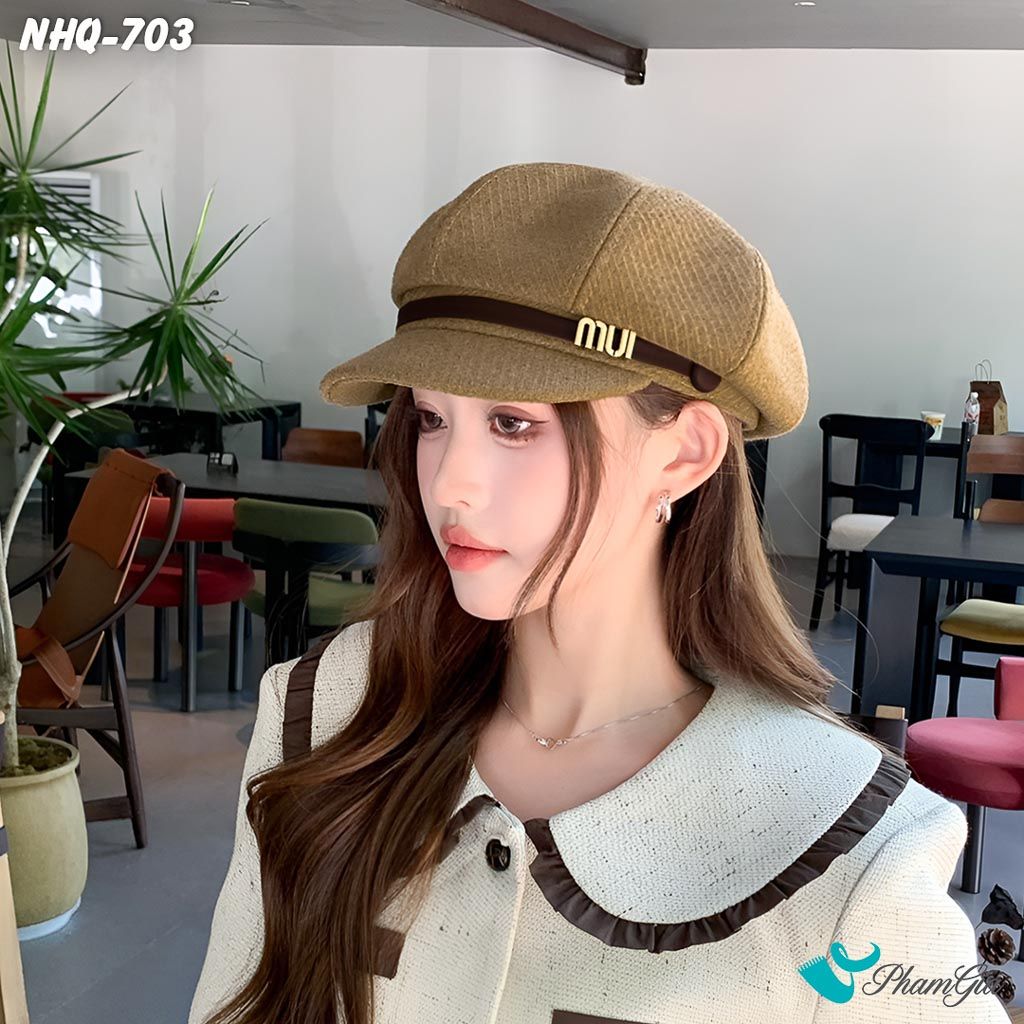 Nón Hải Quân Đính Tag Chữ Phối Đai Thời Trang Cao Cấp Màu Nâu Tây (NHQ ...