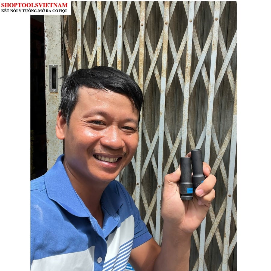 Đầu tuýp 1/2″ đen dài lục giác 8mm 443508M Kingtony (1/2'' long metric