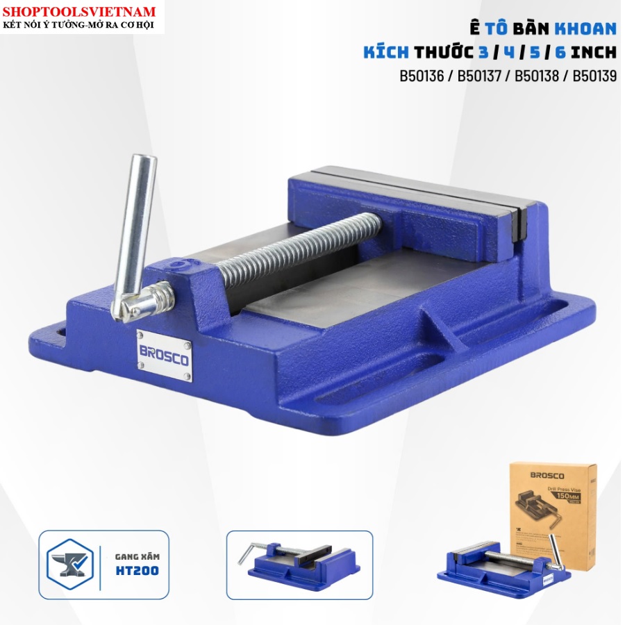 Ê tô bàn khoan 5 inch 125mm Brosco B50138 (DRILL PRESS VISE)