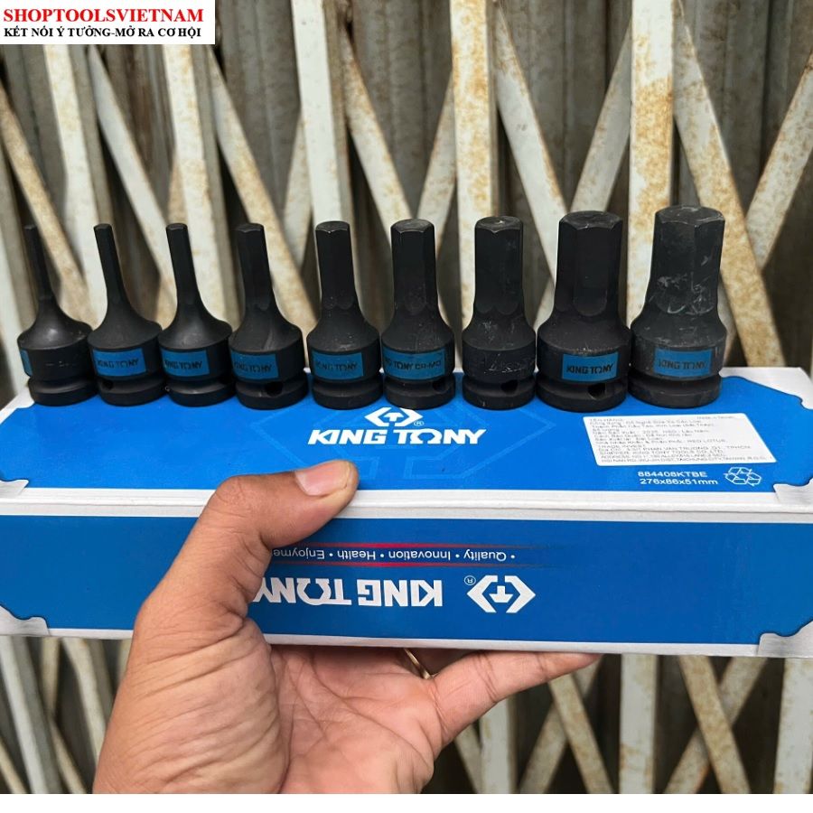 Đầu tuýp đen CR-MO 1/2 inch bit lục giác H14 Kingtony 405514M (1/2" DR