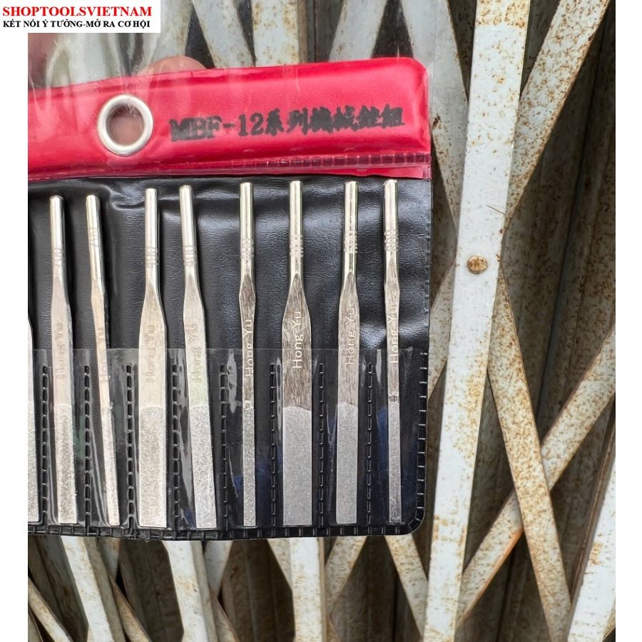 Bộ dũa mài kim cương 12 chi tiết HONGYU MBF-12 (Conical Diamond File S