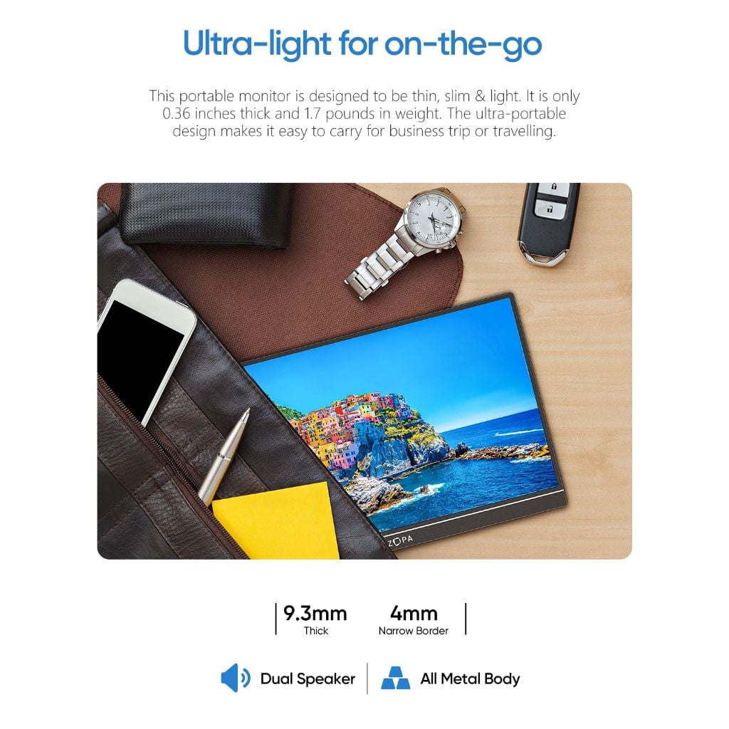 Màn hình di động ARZOPA Z1C 16.1" 60Hz FHD 1080P IPS 100% sRGB – ARZOPA ...