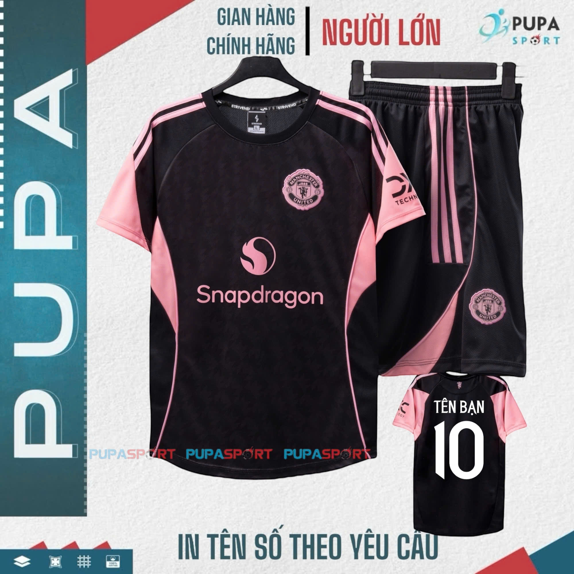 Mẫu áo Manchester United đẹp, chuẩn form, in lẻ từ 1 bộ tại PUPA SPORT