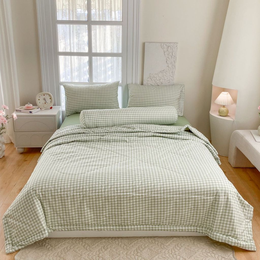5Pcs Cotton Linen Summer Blanket | Mark Home Degin Bedding Set | ID 5P