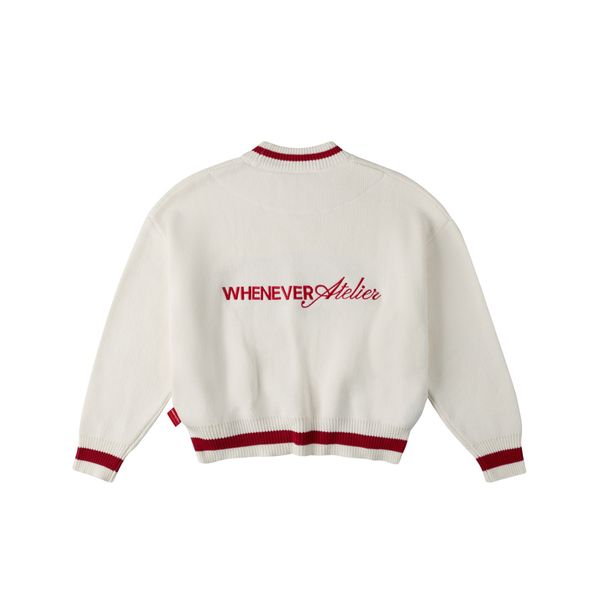 “WHENEVER” BASIC LOGO KNIT SWEATER / WHITE RED – CÔNG TY CỔ PHẦN ...