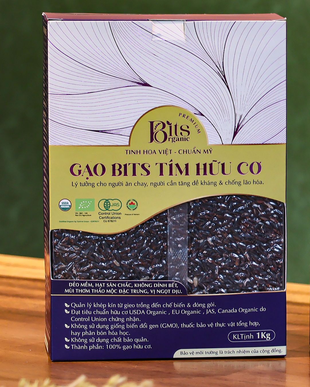 Gạo Bits Tím Hữu Cơ 1Kg – Bits Organic