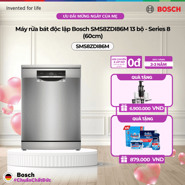 Máy rửa bát độc lập Bosch SMS8ZDI86M 13 bộ - Series 8 (60cm) – K-Homès ...