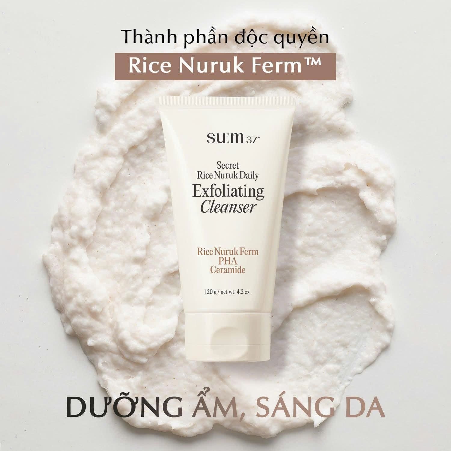 Sữa Rửa Mặt Tẩy Da Chết Chiết Xuất Từ Gạo Sum37 Secret Rice Nuruk 160g ...