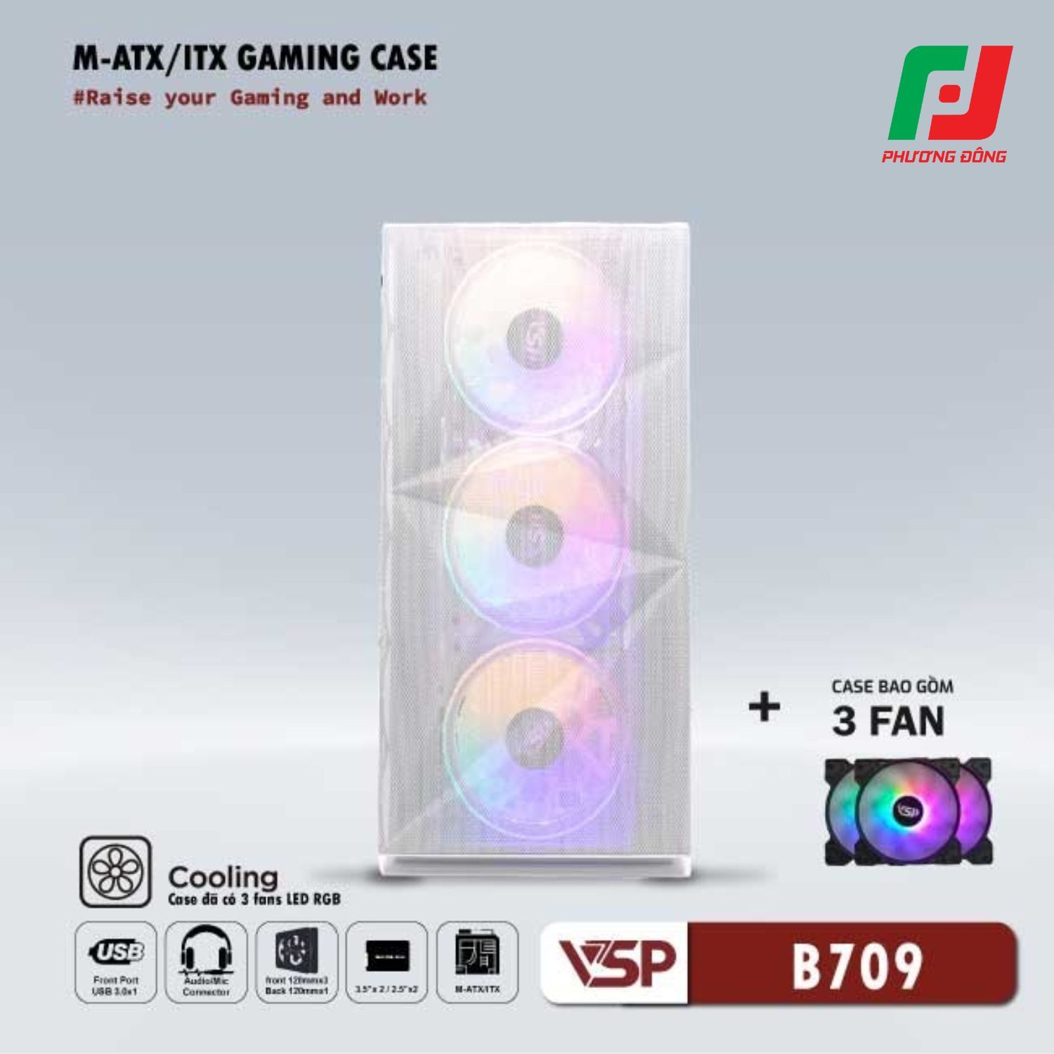Vỏ Case Máy Tính VSP Gaming Mid Tower B709 – Tech Phương Đông