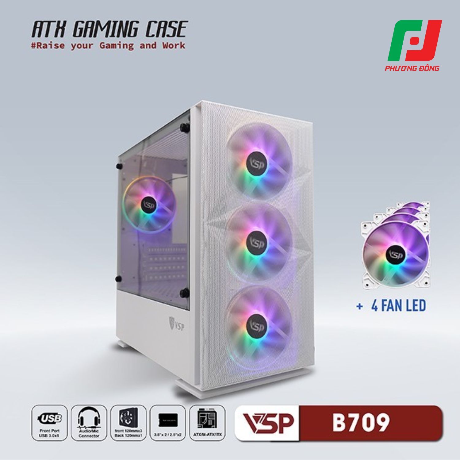 Vỏ Case Máy Tính VSP Gaming Mid Tower B709 – Tech Phương Đông