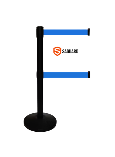 SG-QB36-DL Retractable Belt Queue Barrier – Double Line – SAGUARDSafety