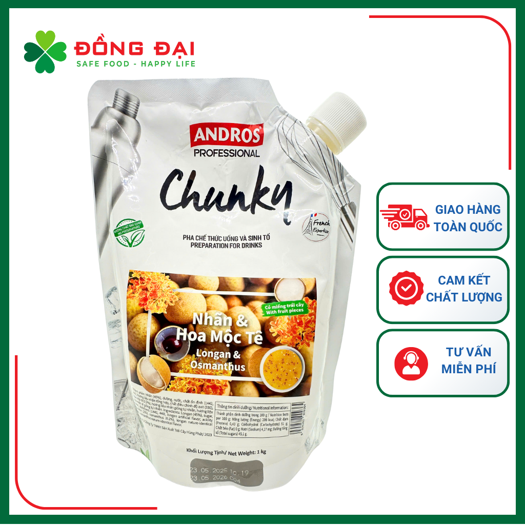 Chunky Andros Nhãn Hoa Mộc Tê - Túi 1Kg
