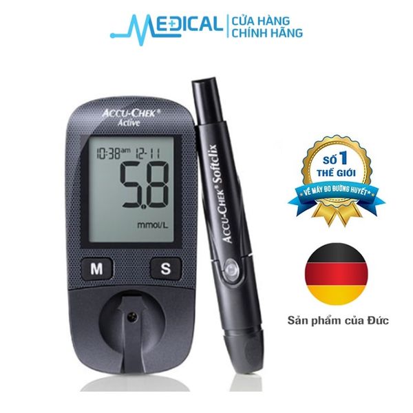 Máy đo đường huyết Accu-Chek Active (mmoll/L) dùng cho cá nhân - Kèm ...