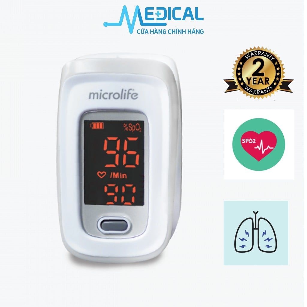 Máy đo Oxy trong máu MICROLIFE OXY 200 SPO2 và nhịp tim kèm bao đựng ...