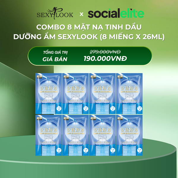 Combo 8 Mặt Nạ Tinh Dầu Dưỡng Ẩm SEXYLOOK (8 miếng x 26ml) [HSD T4-10/ – Social Elite